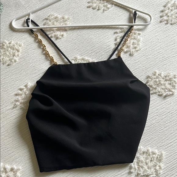 Zara | Tops | Zara Gorgeous Chain Tie Back Open Back Tank | Poshmark